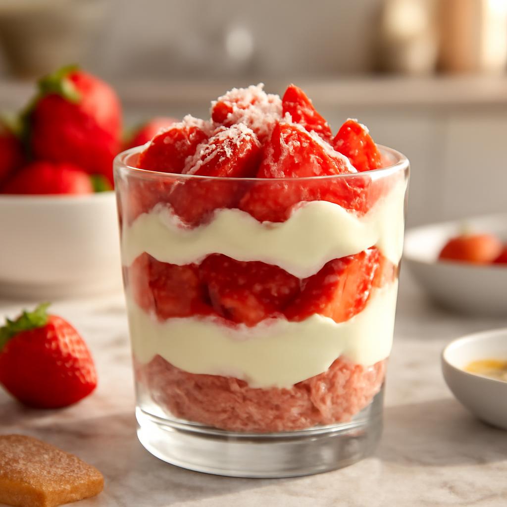 Recette facile de verrines aux fraises et mascarpone sans cuisson